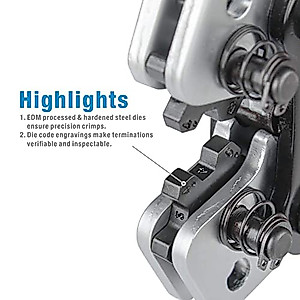 iCrimp Battery Cable Lug Crimping Tool for 8, 6, 4, 2, 1, 1/0 AWG Heavy Duty Wire Copper Lugs, Battery Terminal, with Wire Shear Cutter