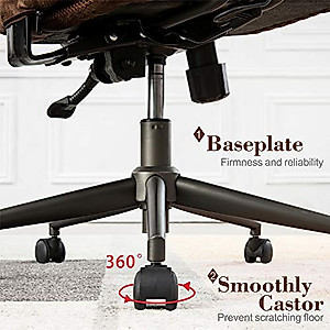 ovios Home Office Desk Chairs Ergonomic Office Chair Computer Desk Chair High Back Suede Fabric Desk Chair for Executive or Home Office (Dark Brown)