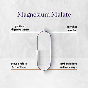 NAOMI Mighty Mg Magnesium Glycinate & Malate Complex 360mg, High Absorption Formula, Elemental Magnesium Supports Heart Health, Strong Bones, Better Sleep, Gluten-Free, Non-GMO, Vegan, 60 Veggie Caps