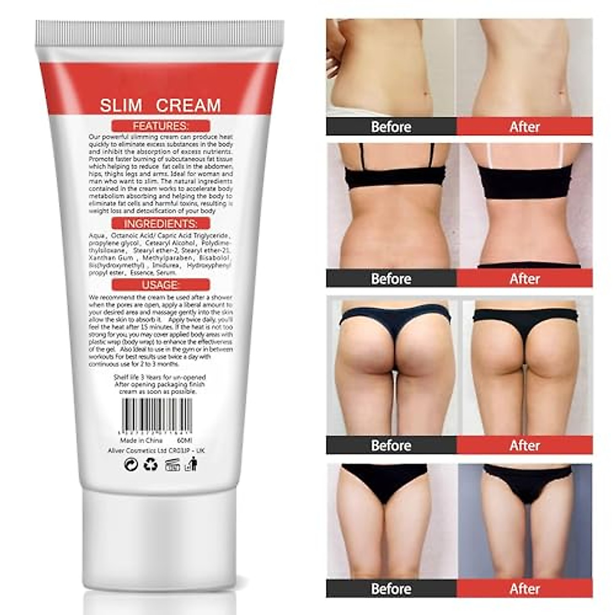sefudun 2 Pack Hot Cream, Slimming Fat Burning Cream for Belly, Waist, & Buttocks. That Burns Moisturizing Firming - Goodbye Cellulite Women/Men Weight Loss, 60.0 milliliters