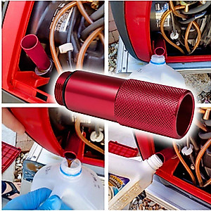 Aluminum Extended Run Gas Cap with Brass Hose Fitting, Mess Free Oil Change Funnel & Magnetic Oil Dipstick Fit for Honda Generator EU2200I (Red)
