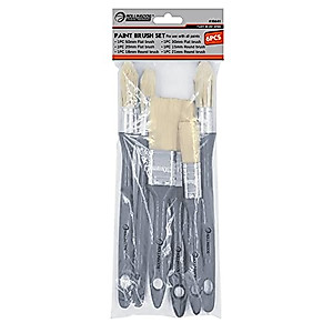 ROLLINGDOG Edge Paint Brush-Trim Paint Brush,3 Pointed Round Edge Brushes and 3 Flat Paint Brushes for Sash,Stain,Varnish,Baseboards(Pack of 6)