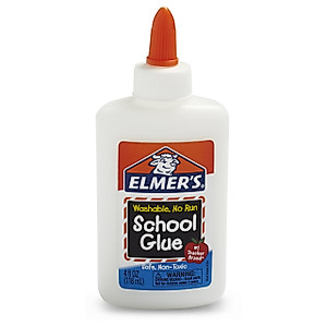 Elmer's bundle Washable Liquid School Glue, White, Dries Clear, 4 fl oz Plus Disappearing Purple Elmer's School Glue Stick, 7g, 2pk