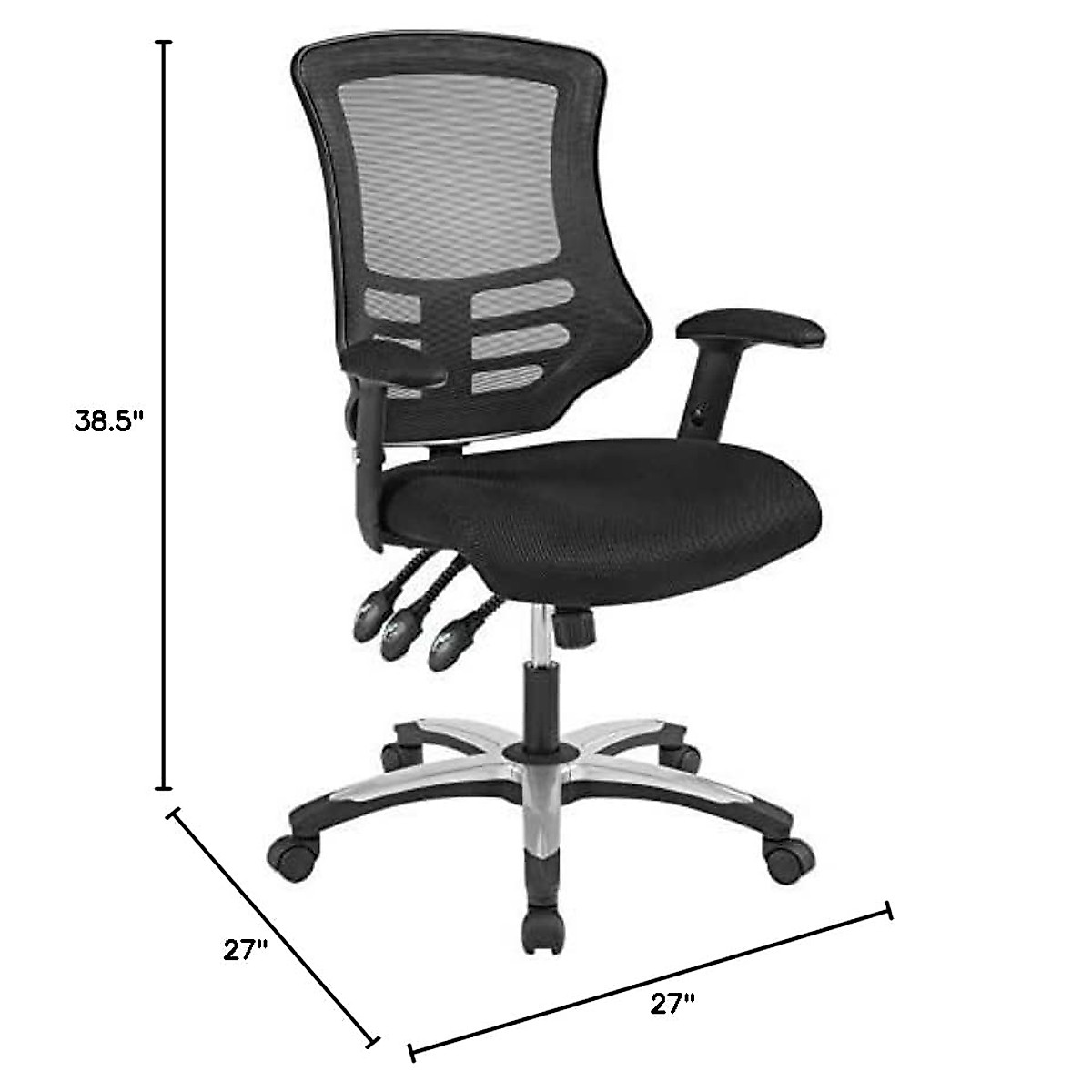 Modway Calibrate Mesh Adjustable Computer Desk Office Chair in Black