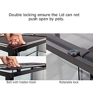 REPTI ZOO Full Glass 35 Gallon Reptile Tank, Front Opening Wide & Low Reptile Terrarium 36" x 18"x 12" for Lizard Gecko Tortoise Snake, Top Screen Ventilation & Anti Escape Lid