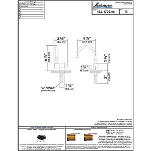 Ambassador Marine Elite "Arc" Spout Folding Tap, Chrome