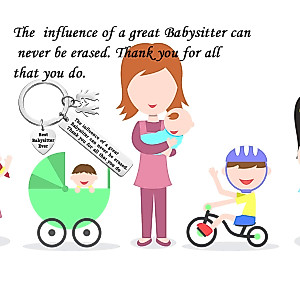 TGBJE Babysitter Gift Thank You For All That You Do Keychain Best Babysitter Ever Gift Appreciation Gift Nanny Gift (Babysitter Keychain)