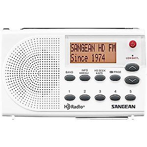 Sangean SG-108 AM/FM-Stereo Radio-TM Pocket Radio, White