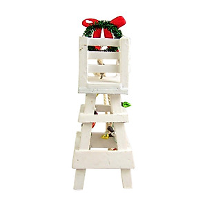 Christmas Tree Decor Beach White Wooden Lifeguard Chair Hanging Ornament 5 Inch