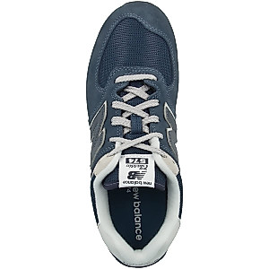 New Balance Baby Kids 574 V1 70s Racing Lace-up Sneaker, Navy/Grey, 2 Wide US Unisex Infant