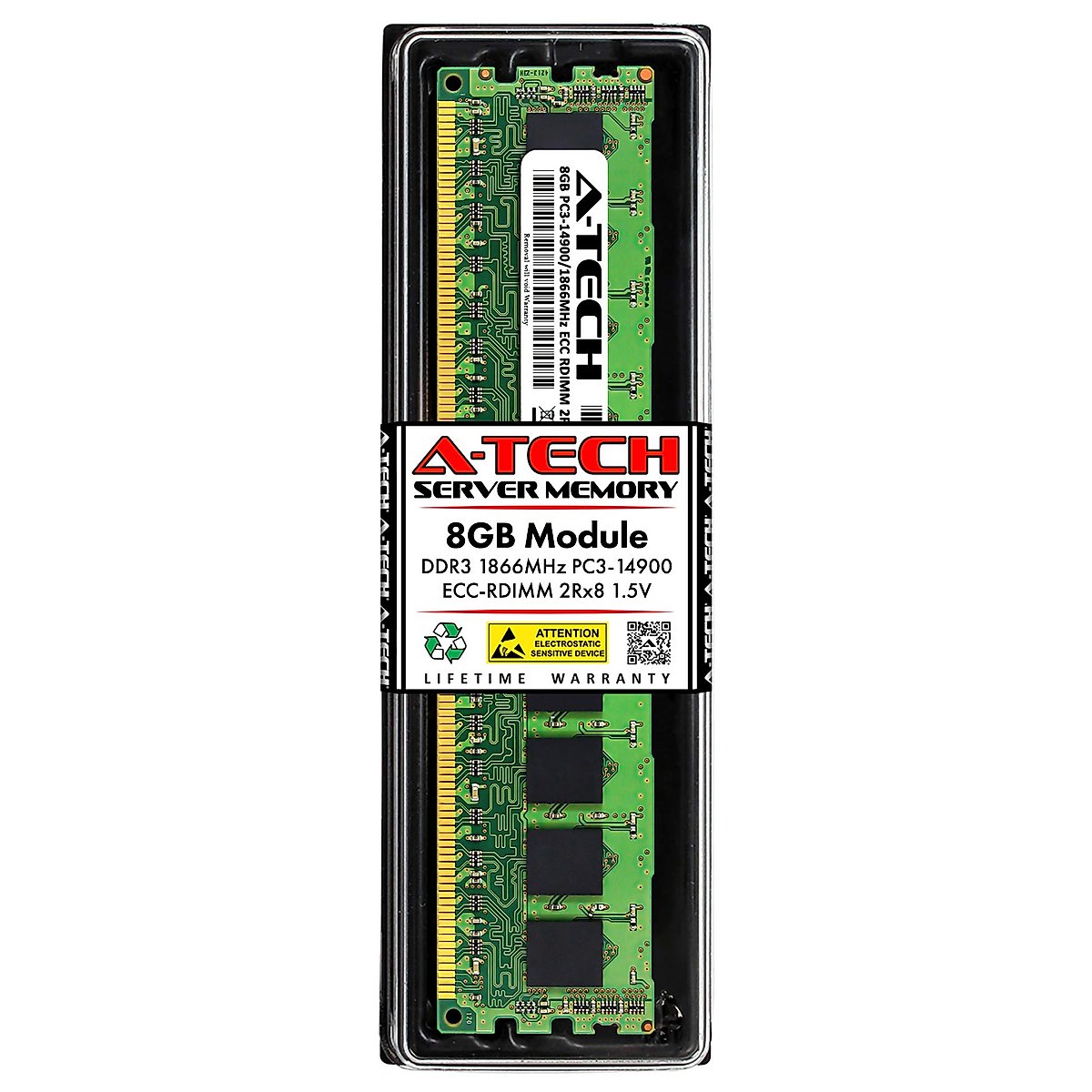 A-Tech 8GB RAM Replacement for Samsung M393B1G73EB0-CMA | DDR3 1866MHz PC3-14900R 2Rx8 1.5V ECC RDIMM Registered 240-Pin DIMM Memory Module