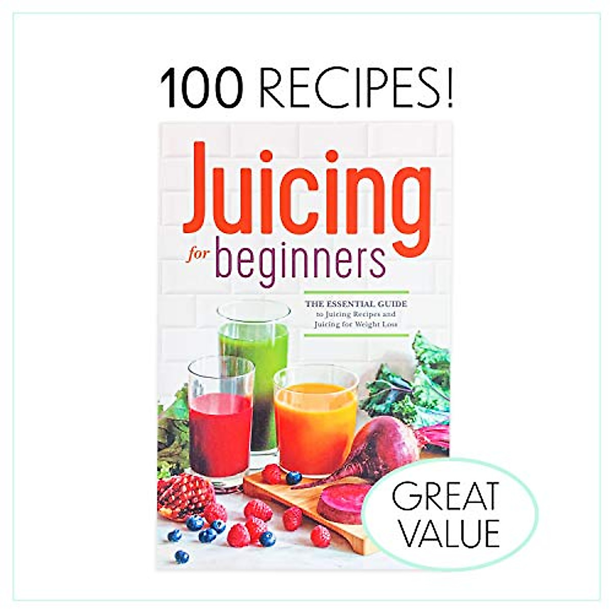 Cold Press Masticating Juicer With 16 oz Plastic Juice Bottles With Black Caps And Juicing Recipe Book, Includes Funnel And Brush