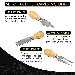 PERLLI Bamboo Cheese Board & Knife Set, Large Folding 18 Inch Round Wood Rotating Charcuterie Board Set Cheese Meat Wine Serving Tray Platter, Home Decor Holiday Gift Set