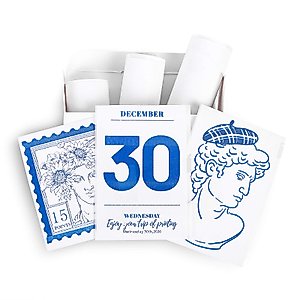 Memoking T02/M02X/M02L Blue on White Thermal Paper-5-Year Sticky 50mmx3m for Journal Photo Texts Study Notes and More, 3 Rolls