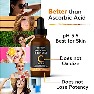 Vitamin C Serum for Face + Hyaluronic Acid + Vitamin E | Brightening | 95% Natural Ingredients | Ultra-Light, Non-greasy & Super Loved | Serum Vitamina C para la cara