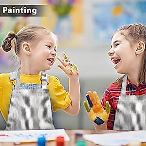 TeddSnow Daily Kids Apron, Toddler Cotton Adjustable Bib Chef Apron with Pocket, For Children Age 2 to 5 years, Boys Girls