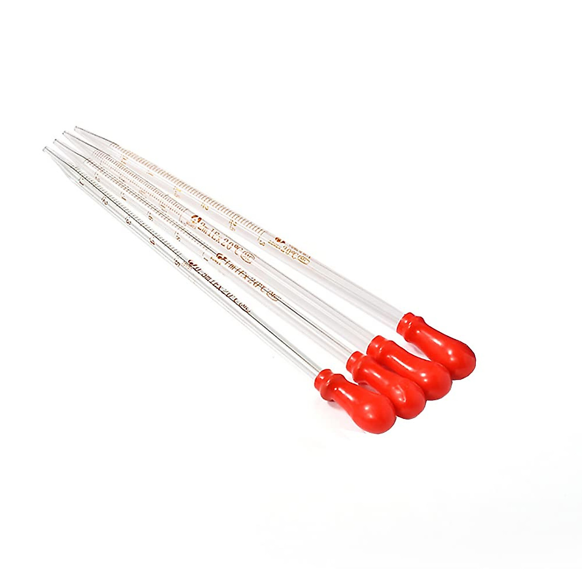 GSHLLO 4 Pcs 3ml Glass Graduated Pipette Chemistry Lab Dropper Oil Droppers Pipettes Transfer for Liquid Essential Oil