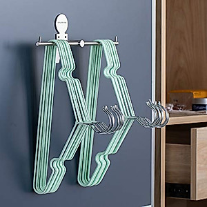 simpletome Clothes Hanger Storage Rack Organizer Wall Mount Adhesive OR Drilling Installation(Human Shape,10.8")