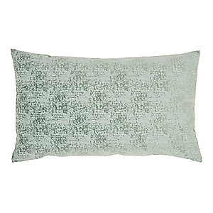 Mina Victory Life Styles Erased Velvet Celadon 14" X 24" Throw Pillow