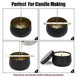 Beyoung Candle Tin Cans 24 Pieces, 8 oz Round Metal Candle Jars with Lids, Ideal for Candles Making/Arts & Crafts/Storage Gifts,Black