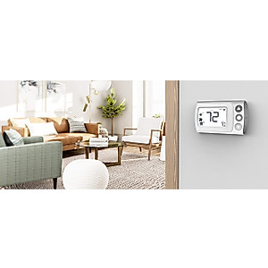LUX CS1 Smart Programmable Digital Wi-Fi Thermostat, Android and iOS App Compatible, Geofencing, Custom & Auto Scheduling – White