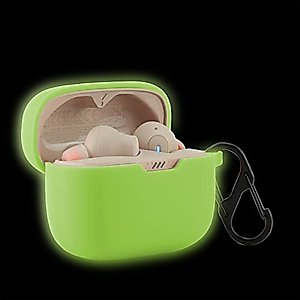 LEFXMOPHY 230NC Case for JBL Tune 230NC TWS True Wireless Headphone, Green Silicone Cover Skin Glow in Dark