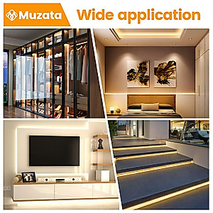 Muzata 6Pack 3.3FT/1M Wider LED Channel System with Milky White Cover Silver Aluminum LED Strip Channel for Waterproof LED Strips up to 16mm U102 WW
