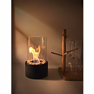 JAY'S HOME Table top Fireplace Portable Fire Pit Smokeless Indoor/Outdoor Fire Bowl Cozy Home Decoration Ethanol/Alcohol Fireplace, White