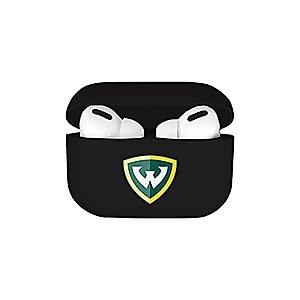 OTM Essentials Officially Licensed Wayne State University Earbuds Case - Black - Compatible with AirPods PRO and Mobile Charging
