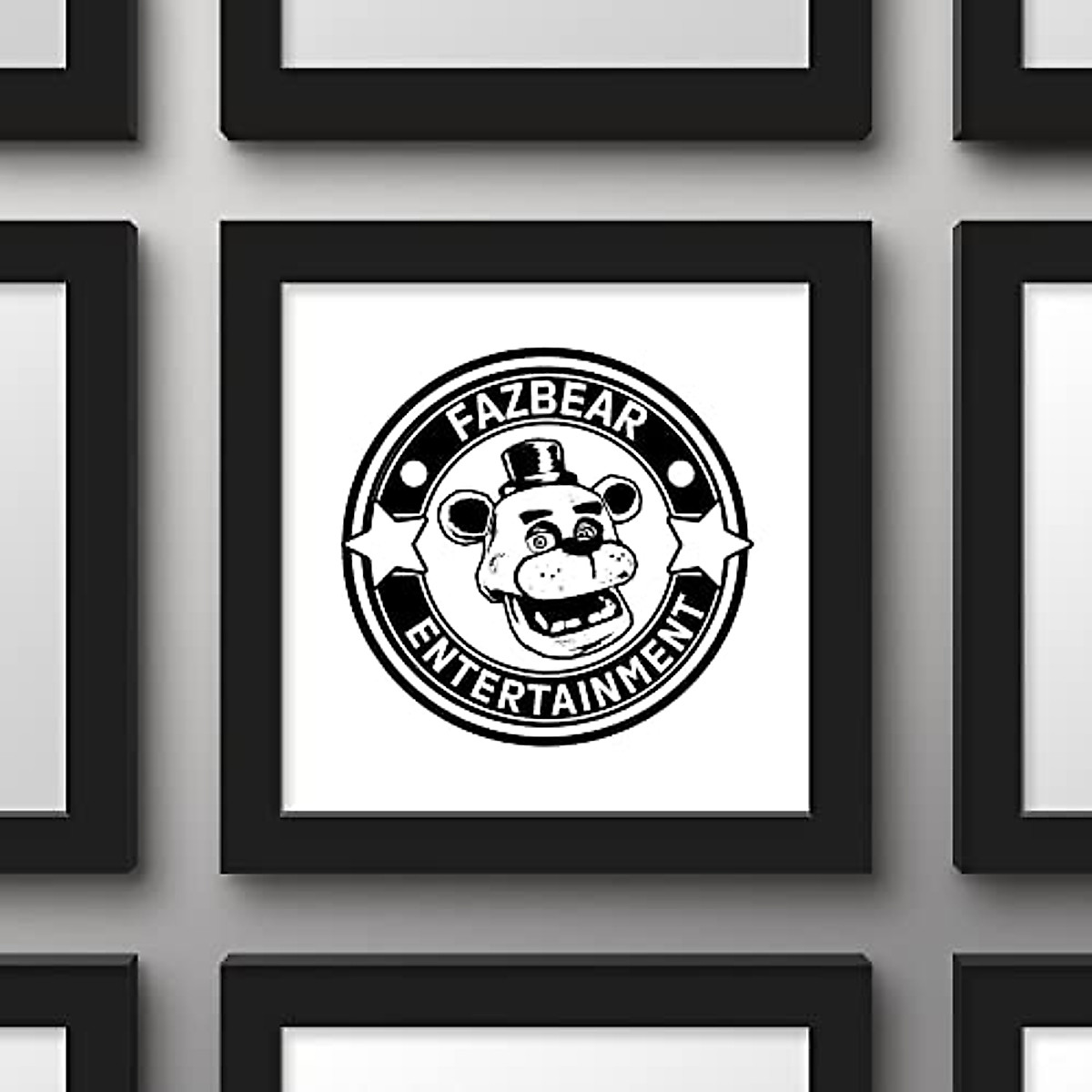 Trends International Gallery Pops Five Nights at Freddy's - Fazbear Entertainment Logo Wall Art Wall Poster, 12" x 12", Black Framed Version