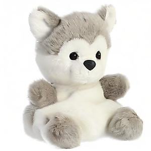 Aurora® Adorable Palm Pals™ Busky Husky™ Stuffed Animal - Pocket-Sized Play - Collectable Fun - Gray 5 Inches
