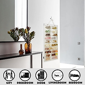 HUHYNN Hanging Hair Claw Clips Organizer, Claw Clips Organizers and Storage for Women Girls, Hair Claw Clips Holder for Wall, Door, Closet(NO ACCESSORIES INCLUDED)(Beige)