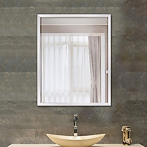 Schliersee 18x24 inch Wall Mirror Set of 2, Hanging Rectangular White Mirrors for Over Sink, Bathroom, Living Room, Bedroom