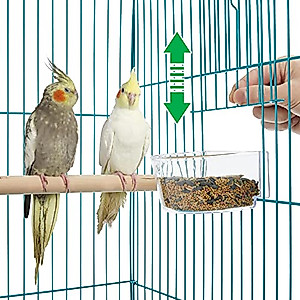 Topeakmart Metal Bird Cage Open Play Top Parrot Cage w/Detachable Rolling Stand for Small Birds, 53.5inch, Teal Blue