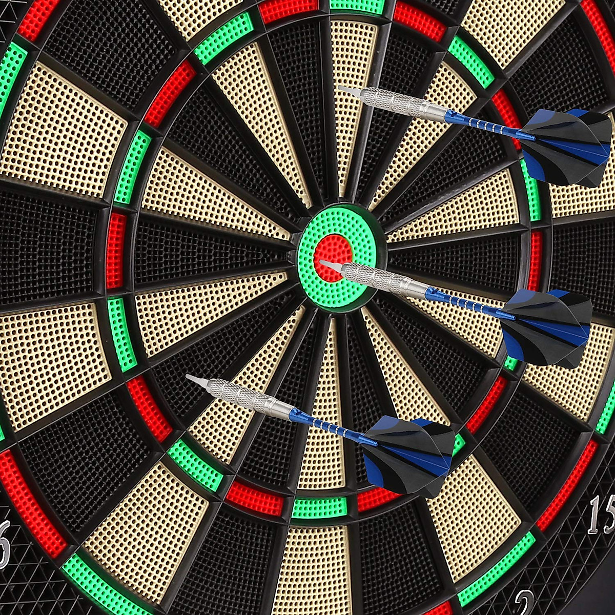 Biange Electronic Dart Board, Digital Soft Tip Dart Boards, Dartboard Set 13.5” Target Area, 27 Games and 243 Variants with 12PCS 18g Darts, 4 LED Displays, 100 Tips, Flights, Support 16 Players