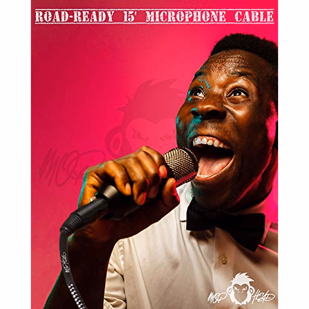 Mophead 15-Foot Balanced XLR Microphone Cable - 3-Pin XLR Male to XLR Female Pro Grade Double Insulated Tweed Braided (Blue and Black)