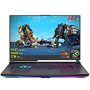 ASUS ROG Strix G15 G513 Gaming Laptop 15.6" FHD IPS 144Hz AMD Octa-Core Ryzen 7 4800H (Beats i7-11370H) 32GB RAM 1TB SSD GeForce RTX 3060 6GB Graphic USB-C RGB Backlit Win11 Black + HDMI Cable