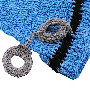 SUNBABY Newborn Baby Handmade Crochet Knitting Costume Infant Photo Photography Prop Hats Pants Suit (Policeman Suit) Medium Size