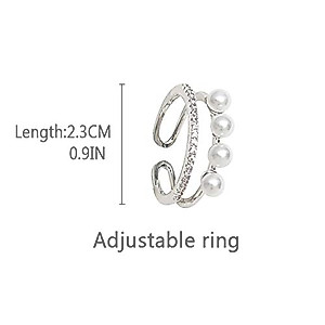 SEVENSTONE Silver Knot Wave Rings for Women Adjustable Finger Knuckle Stackable Thumb Simple Open Ring for Girl
