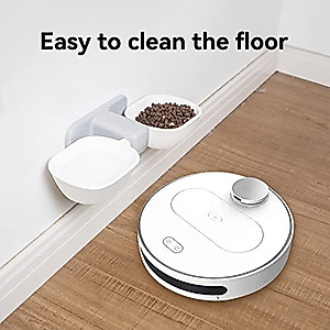 Cat Food and Water Bowls Set, Adjustable Elevated Cat Bowls, Hanging Cat Food Bowls,Wall Mounted Cat Water Bowl No Spill with 8.5 oz Each, Anti Vomiting,Dishwasher Safe,White