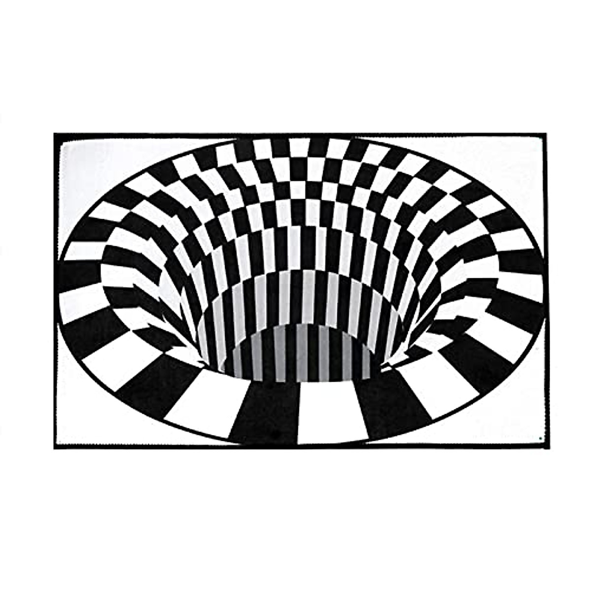 3D Vortex Optical Illusion Rug, Realistic Door Mat Geometric Spiral Grid Print Spatial Round Non Slip Floor Mat Carpet Anti-Fatigue Area Rugs for Living Room, Entrance, Lounge - 40 * 60cm 1