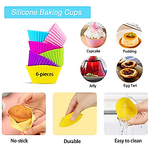 Baking Supplies - Silicone Spatulas Set, Rolling Pin, Pastry Mat, Silicone Baking Cups, Piping Bags and Tips, Measuring Cups and Spoons, Baking Set for Kids Teens Adult Beginner