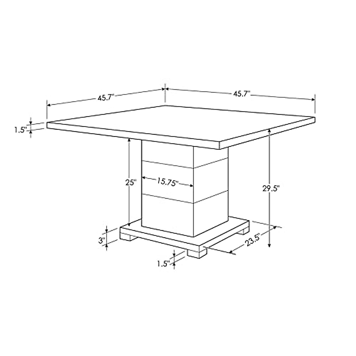 Ford Executive Square Modern Conference Table - Light