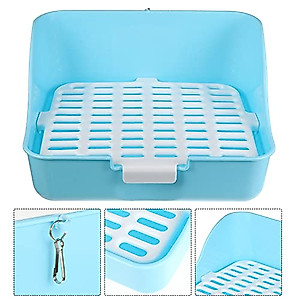 Ipetboom Box Animals Guinea Ferret/Silk Ferret Pig Pigs Corner Poop Pig/Hamster Bunny Tray Litter Cage Rabbit Pad for Animal Training Pet with Toilet Bedding Blue Golden Small Urinal