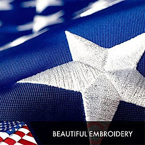 G128 American USA Flag | 3x5 Ft | Double ToughWeave Series Double Sided Embroidered 210D Polyester | Country Flag, Embroidered Stars, Sewn Stripes, Indoor/Outdoor, Brass Grommets, Heavy Duty, 2-ply