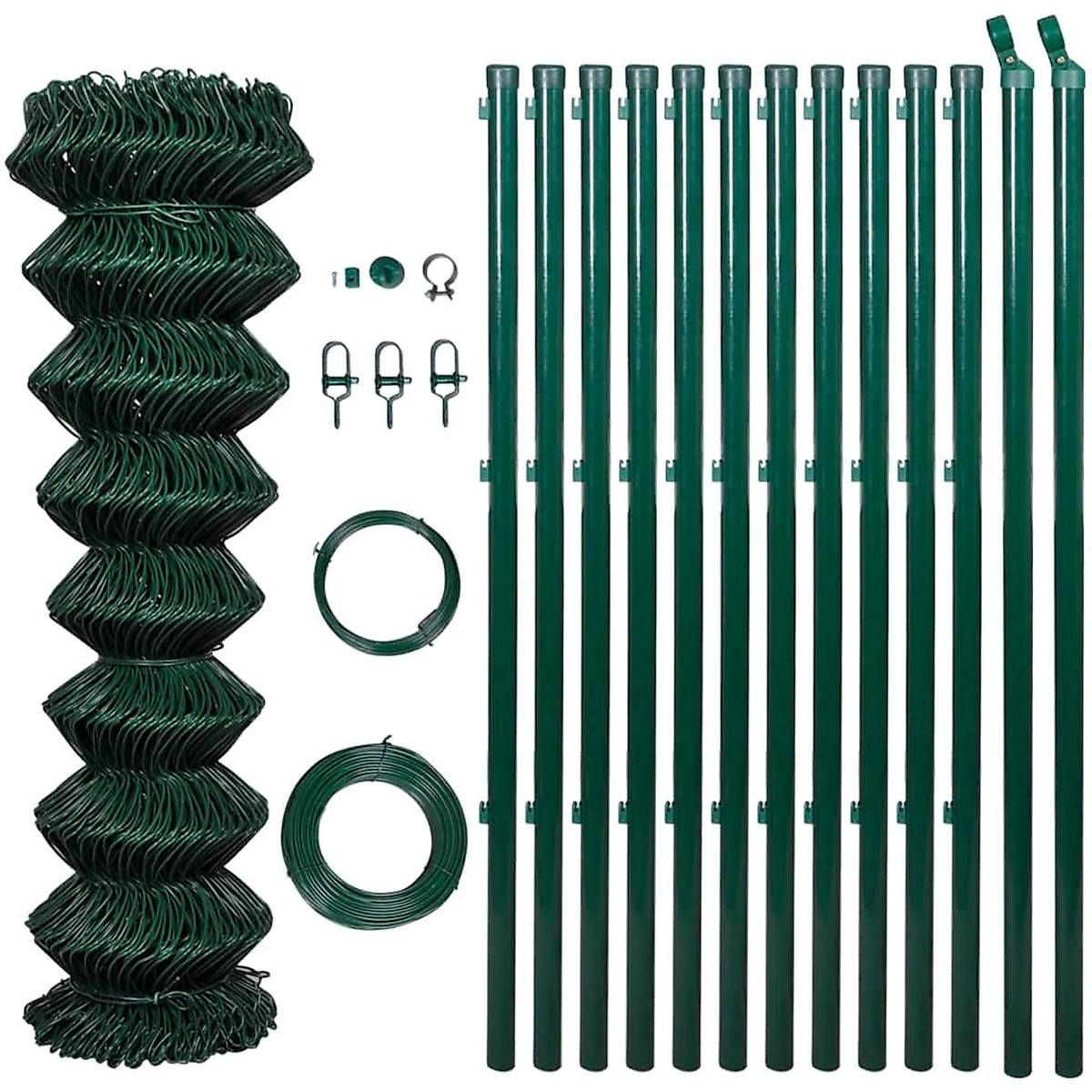 Chain Link Fence with Posts Steel,Safety Fence Garden, Fence Garden Netting Chain Link Fence with Posts Steel Outdoor Residential Fencing for Yard Garden Farm, Transport 59.1"x 984.3" Green