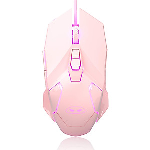 MageGee G10 Gaming Mouse Wired, 7 Colors Breathing LED Backlit Gaming Mouse, 6 Adjustable Speeds, Ergonomic Optical Computer Mouse with 7 Buttons for Windows PC Gamers