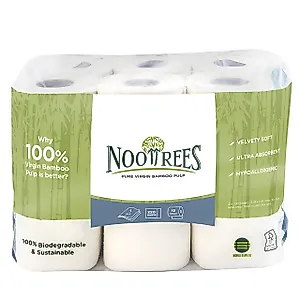 NooTrees Bamboo Toilet Tissue, Tree Free, 100% Biodegradable, Sustainable, Renewable and FSC Certified 3-ply Toilet Paper, 220 Sheets, 12 Rolls, Pack of 1
