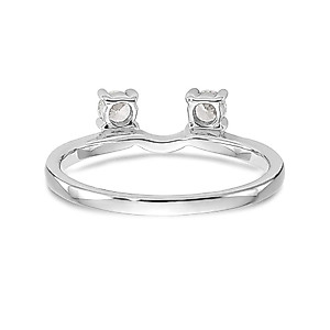 Solid 14K White Gold Engagement Diamond Wrap Wedding Ring Band Guard Enhancer Size 6 (.25 cttw.)