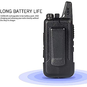 Zastone X6 Rechargeable Long Range Two-Way Radios with Earpiece 2 Pack 3W 16-Channel UHF Walkie Talkies